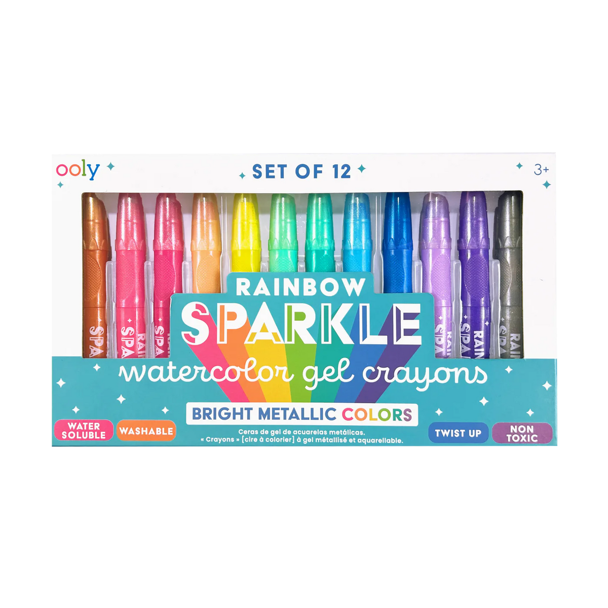 Rainbow Sparkle Metallic Watercolor Gel Crayons - Set of 12 – Hobby ...